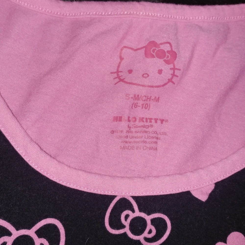 Hello Kitty Y2k Graphic Black / Pink Nightgown Nighti… - Gem